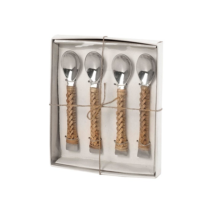 COOMA S/S RATTAN SPOONS BX 4 | Muguet & Co